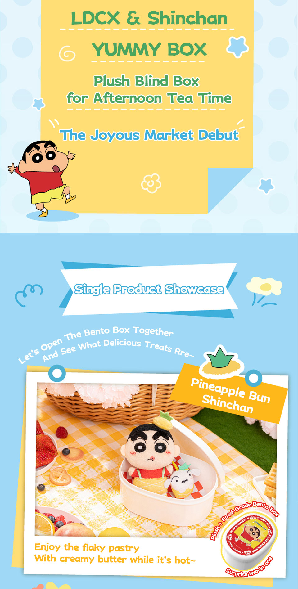 52TOYS YUMMY BOX - Crayon Shinchan - Tea Time Plush Blind Box Series ...