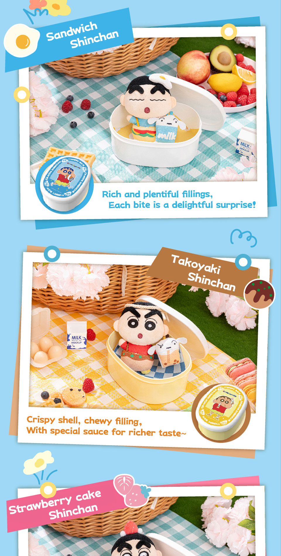 52TOYS YUMMY BOX - Crayon Shinchan - Tea Time Plush Blind Box Series ...
