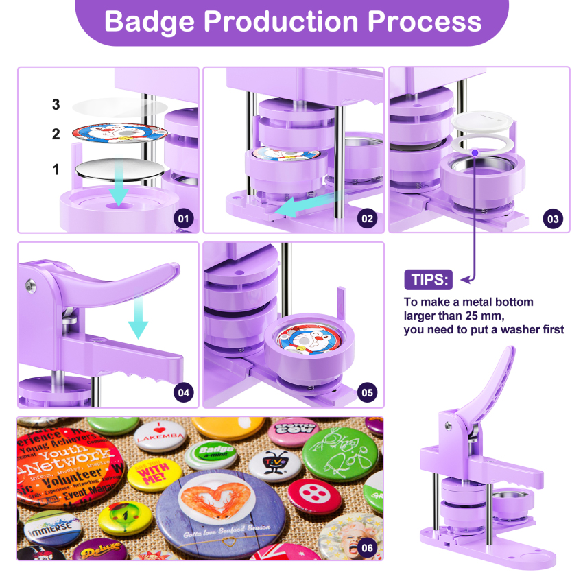 【Local Warehouse+COD】1 Set Button Badge Maker Machine, Different Size ...
