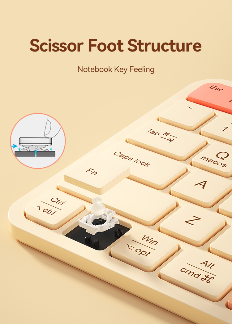 B.O.W HD363CL-2 Dual-mode keyboard Rechargeable Green Pink Cute 2.4G ...