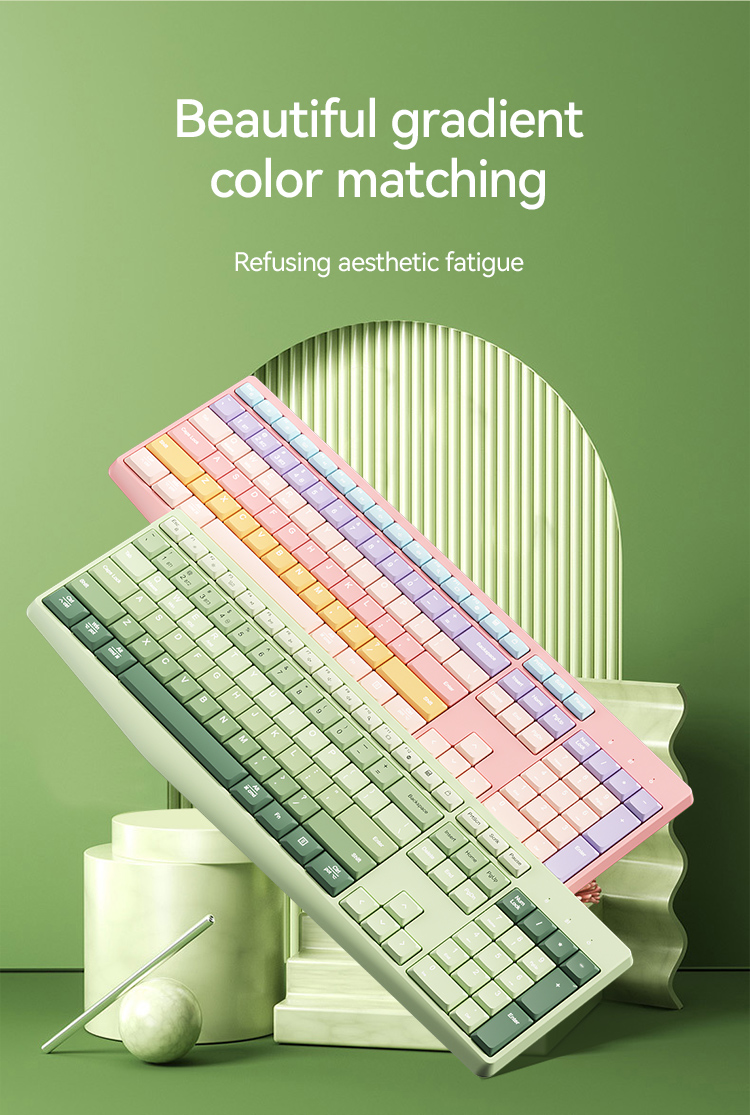 BOW K161D Wireless Bluetooth Dual-Mode Keyboard BT Bass Keys Gradient ...