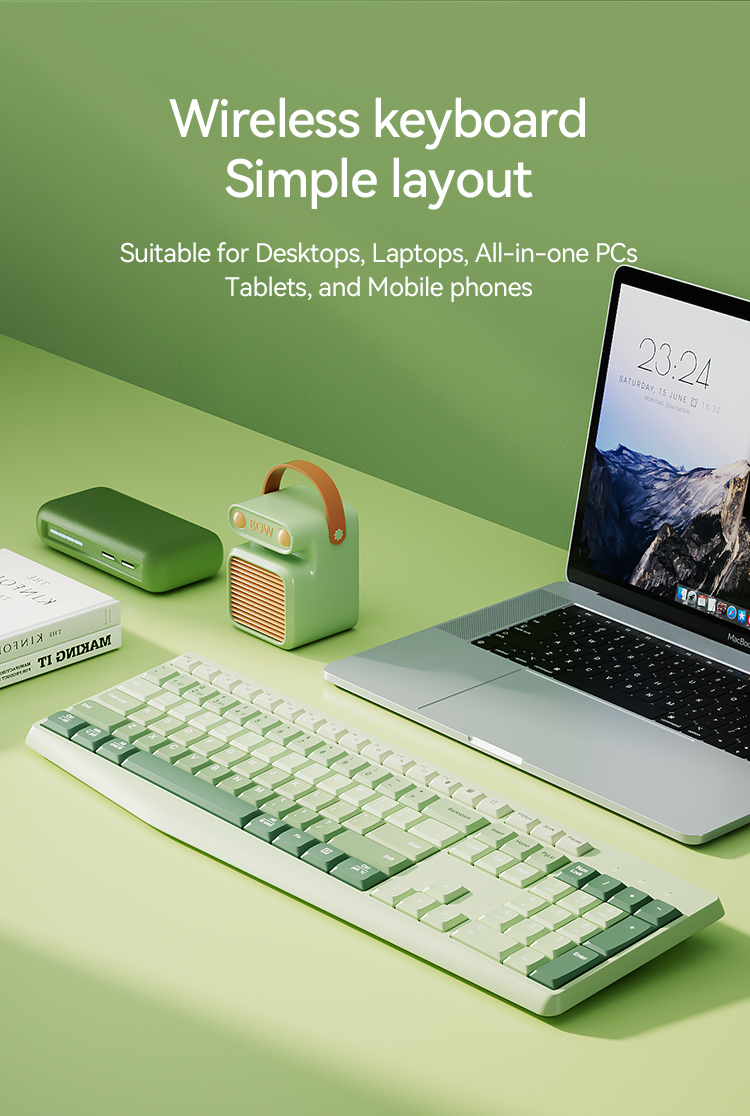 BOW K161D Wireless Bluetooth Dual-Mode Keyboard BT Bass Keys Gradient ...