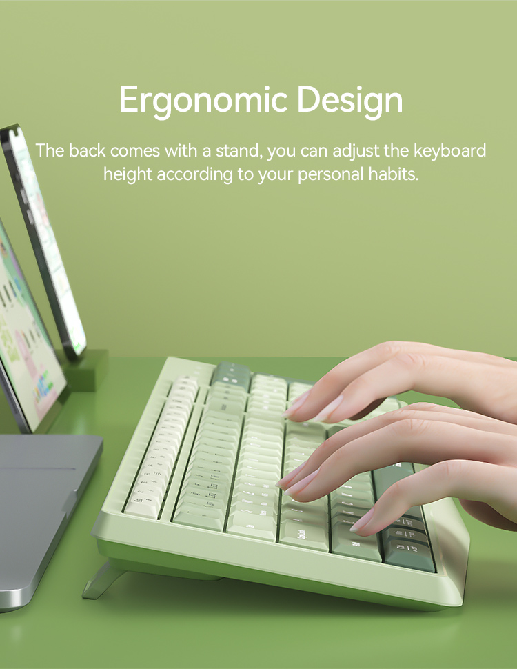 BOW K161D Wireless Bluetooth Dual-Mode Keyboard BT Bass Keys Gradient ...