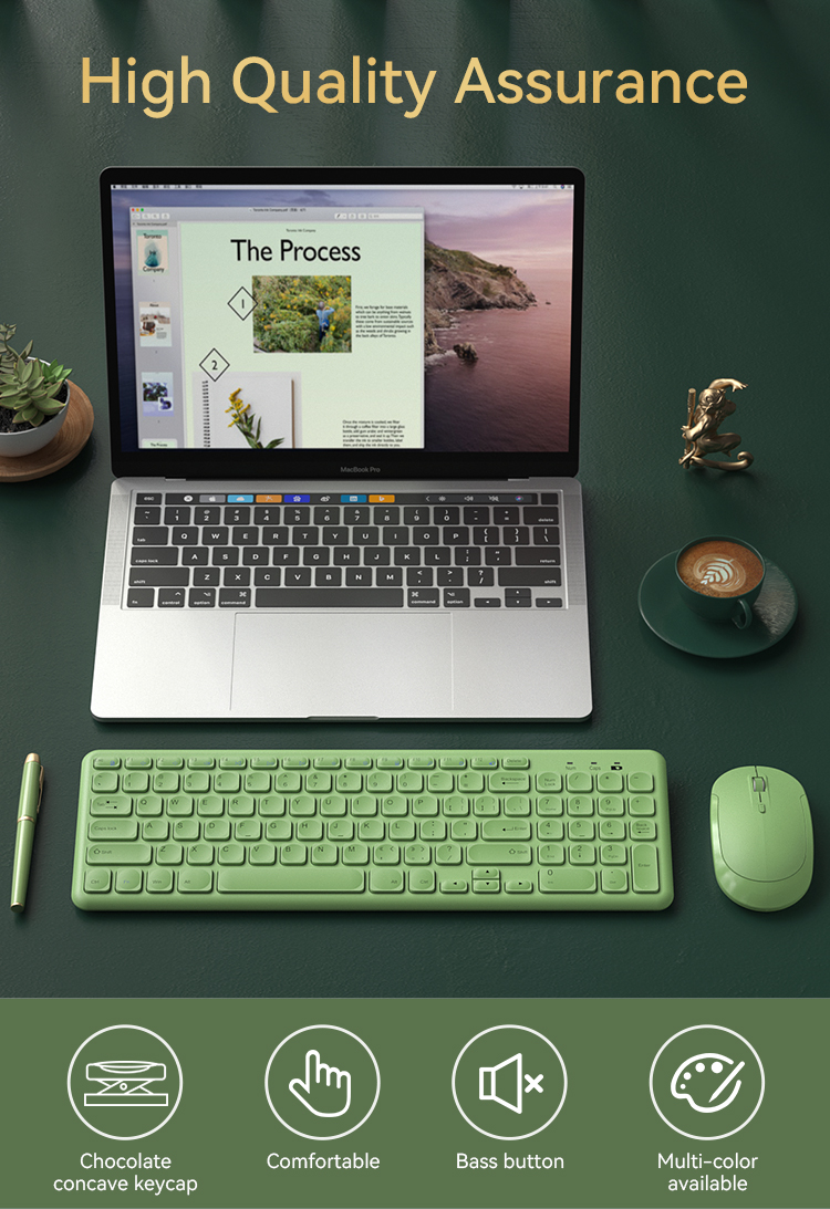 BOW HW256 Wireless Keyboard and Mouse Set Black White Pink Green ...