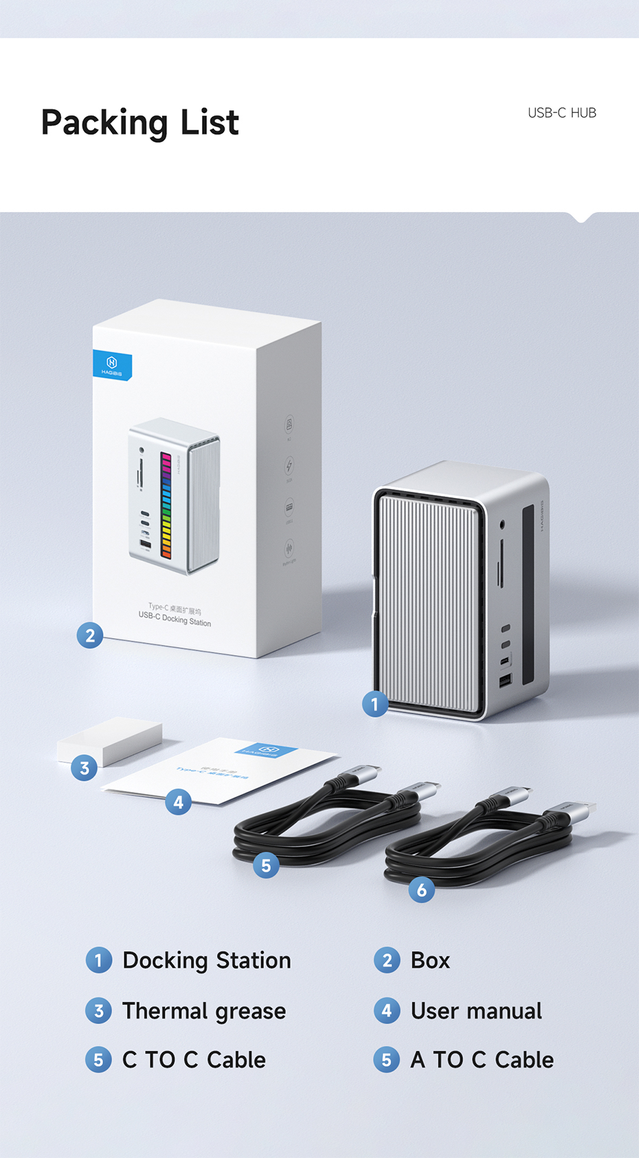 Hagibis USB C Docking Station Type-c to M.2 SSD Enclosure USB 3.1 3.0 ...