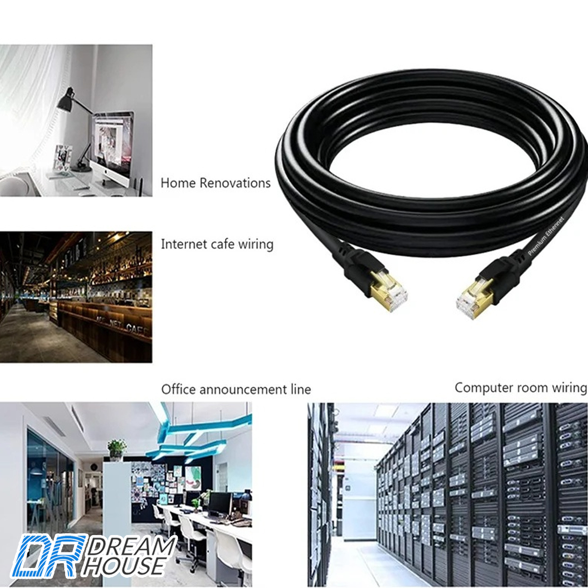 【DR】CAT6 305M 1000Mbps Outdoor Internet Lan Cable RJ45 Water Proof ...