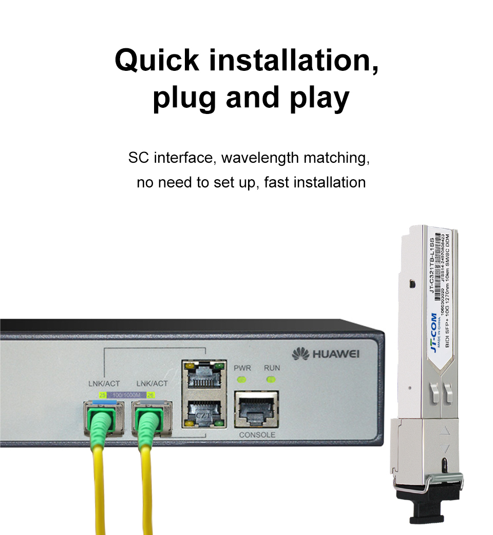10G SFP+ Module SC 10KM BiDi Single Mode Fiber Optical Transceiver ...