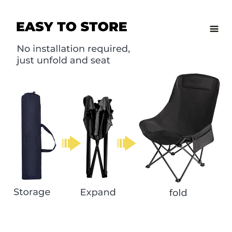 【Buy 1 take 1】Folding Moon Chair High Back Table Folding Chair Camping ...