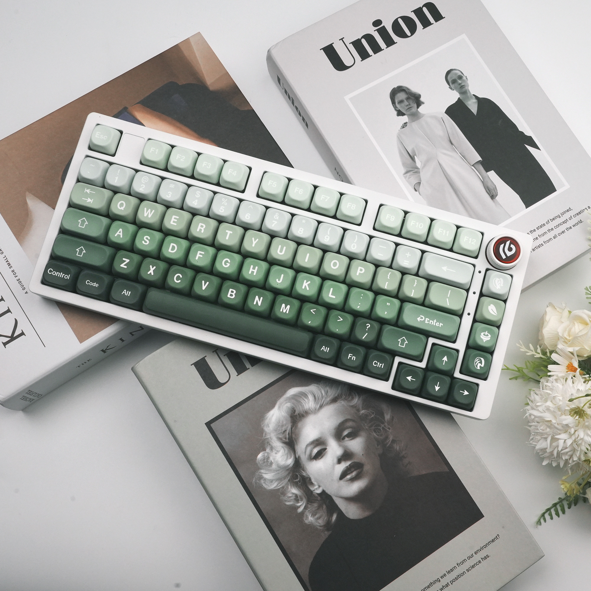 XVX Gradient Color Botanical Green MOA Profile Dye-Sub PBT keypcas ...