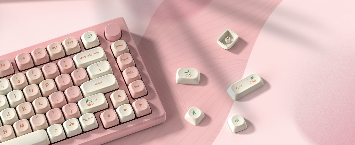XVX Cherry Pudding 143-Key MOA Profile Dye-Sub PBT Keycap Set | Shopee ...