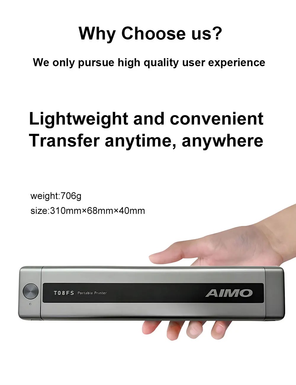 AIMO T08FS Wireless Tattoo Thermal Printer Machine Line Draft Portrait ...