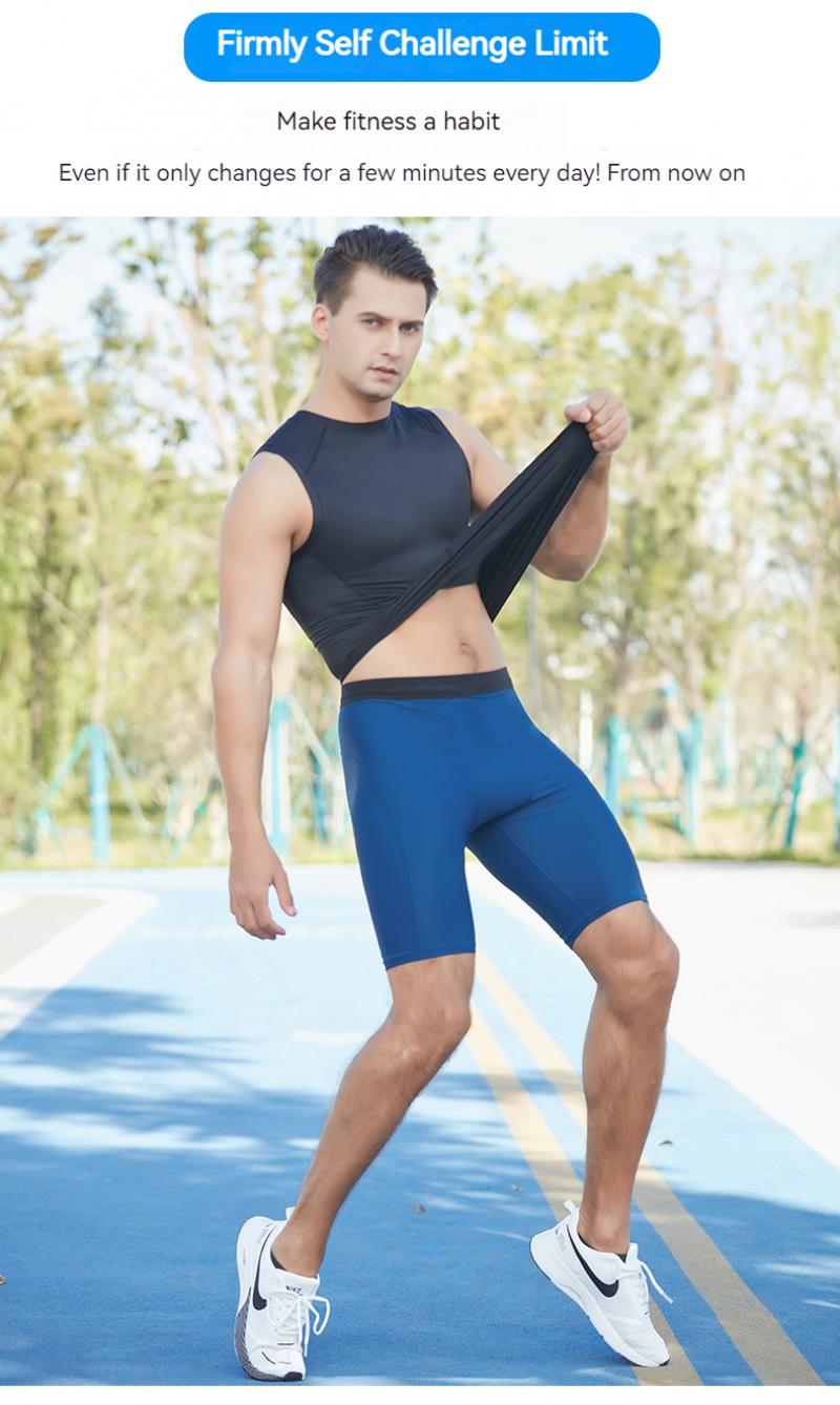 (45-95KG) Men Compression Quick Dry Sports Running Tight Shorts With ...