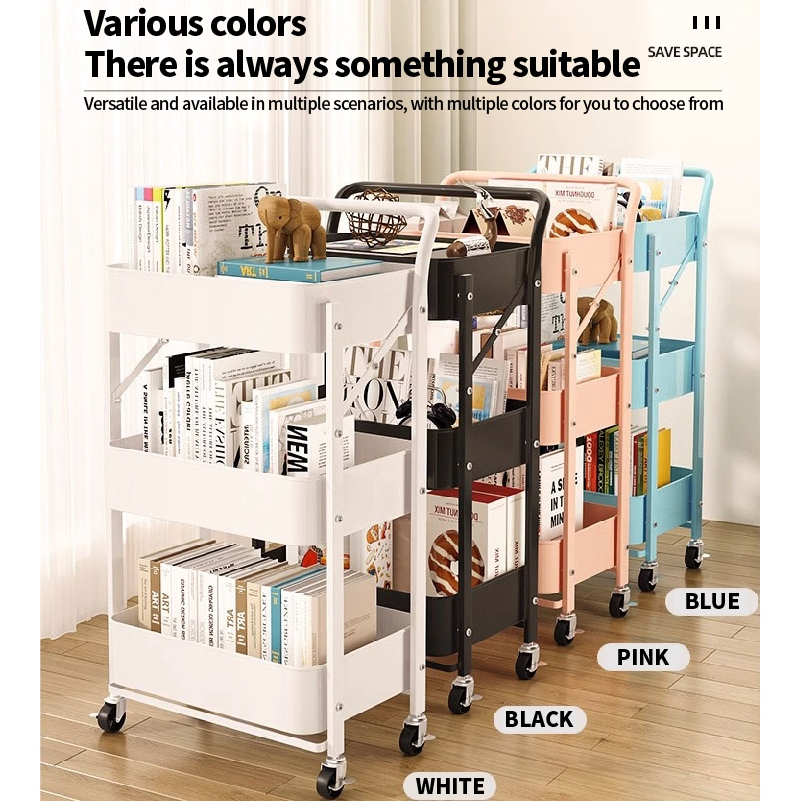 Foldable Moving Rack Kitchen Storage Shelf Cabinets Living Room ...