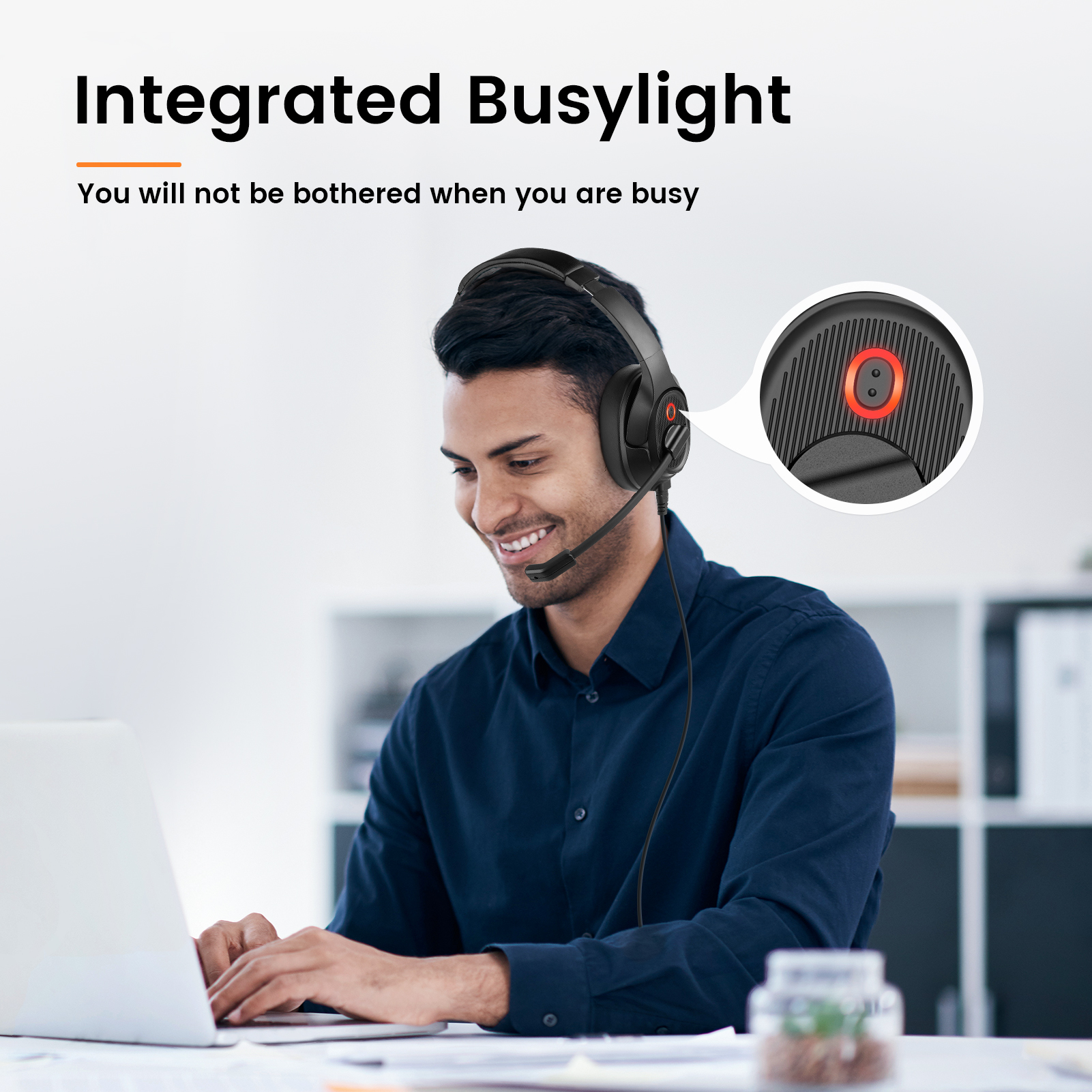 EKSA H2 USB Wired Computer Headset Over-Ear Office Headphones with ENC ...