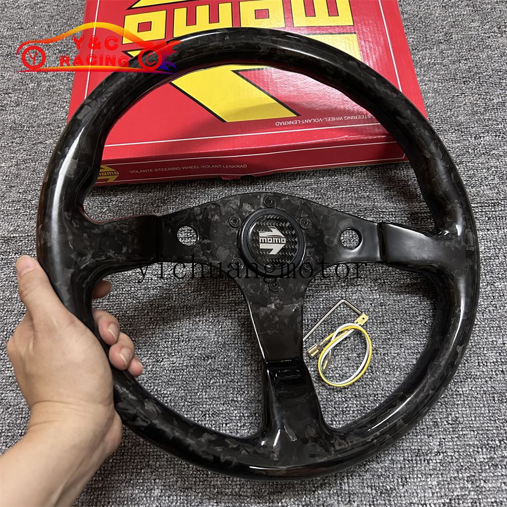 14-inch Real Carbon Fiber MOMO Car Modified Steering Wheel Cameron ...