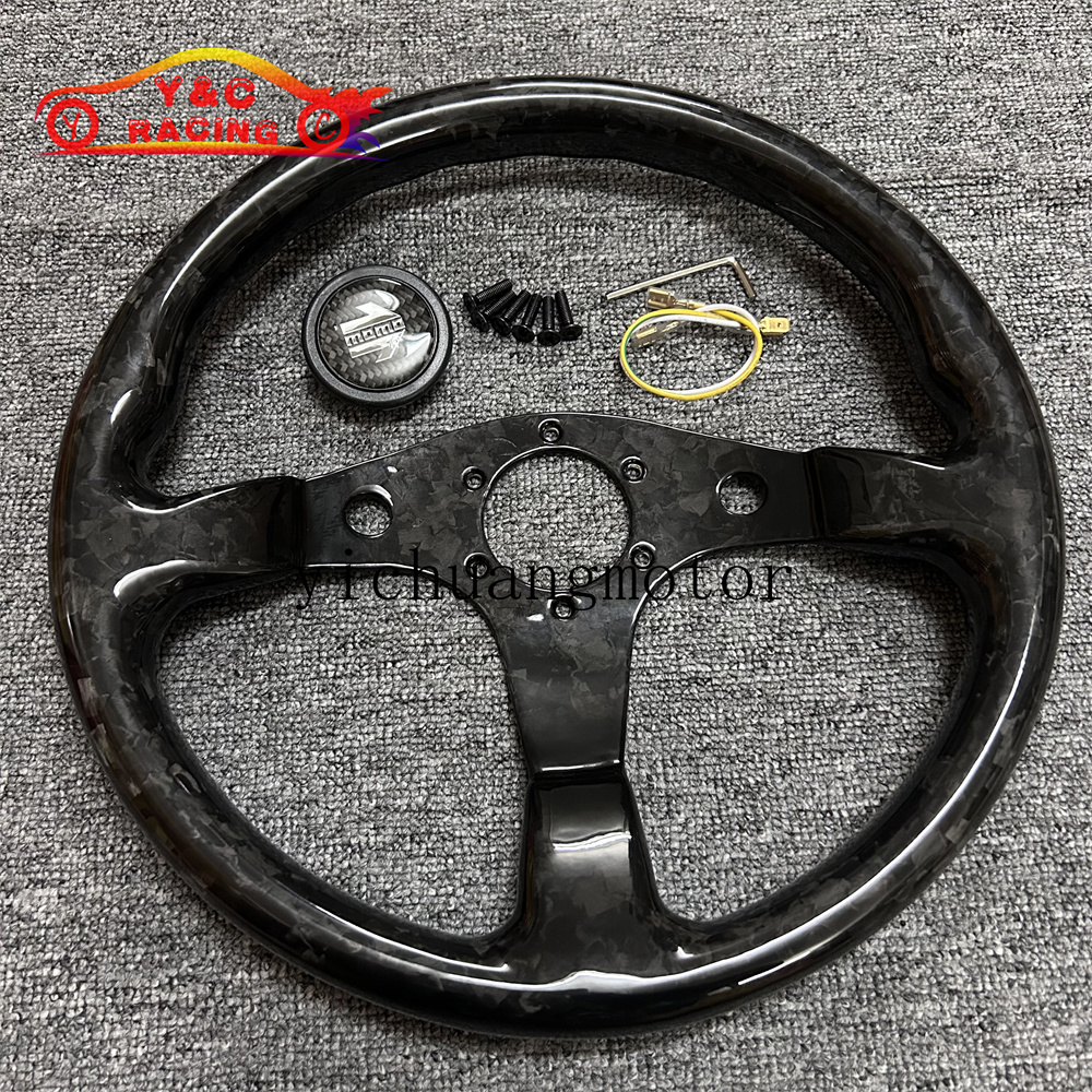 14-inch Real Carbon Fiber MOMO Car Modified Steering Wheel Cameron ...