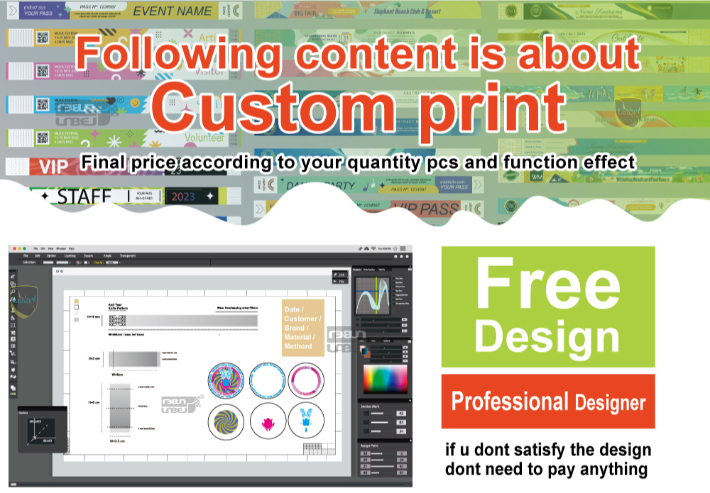 100pcs events wristband sticker waterproof hand wrist tag disposable ...