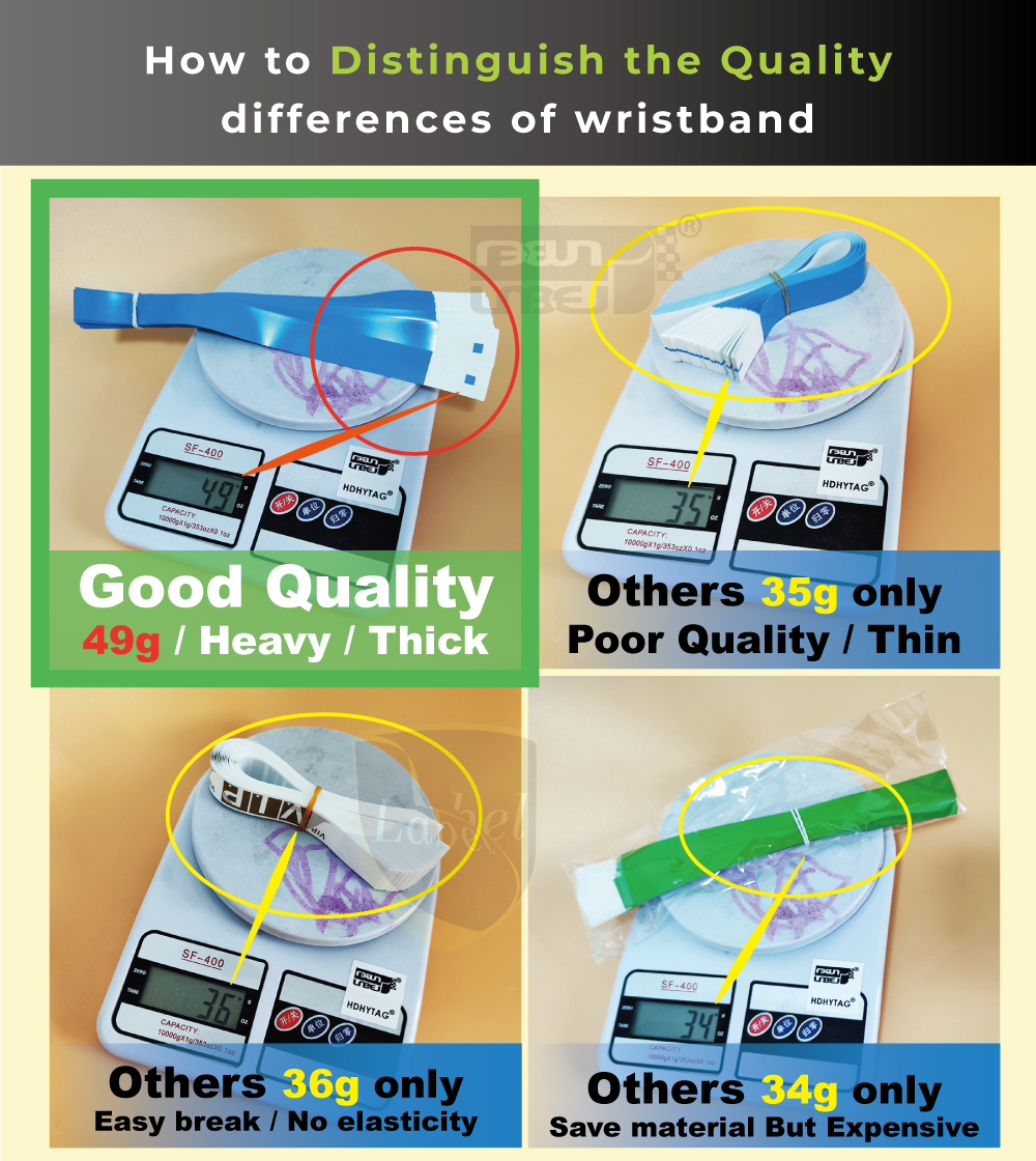 100pcs events wristband sticker waterproof hand wrist tag disposable ...