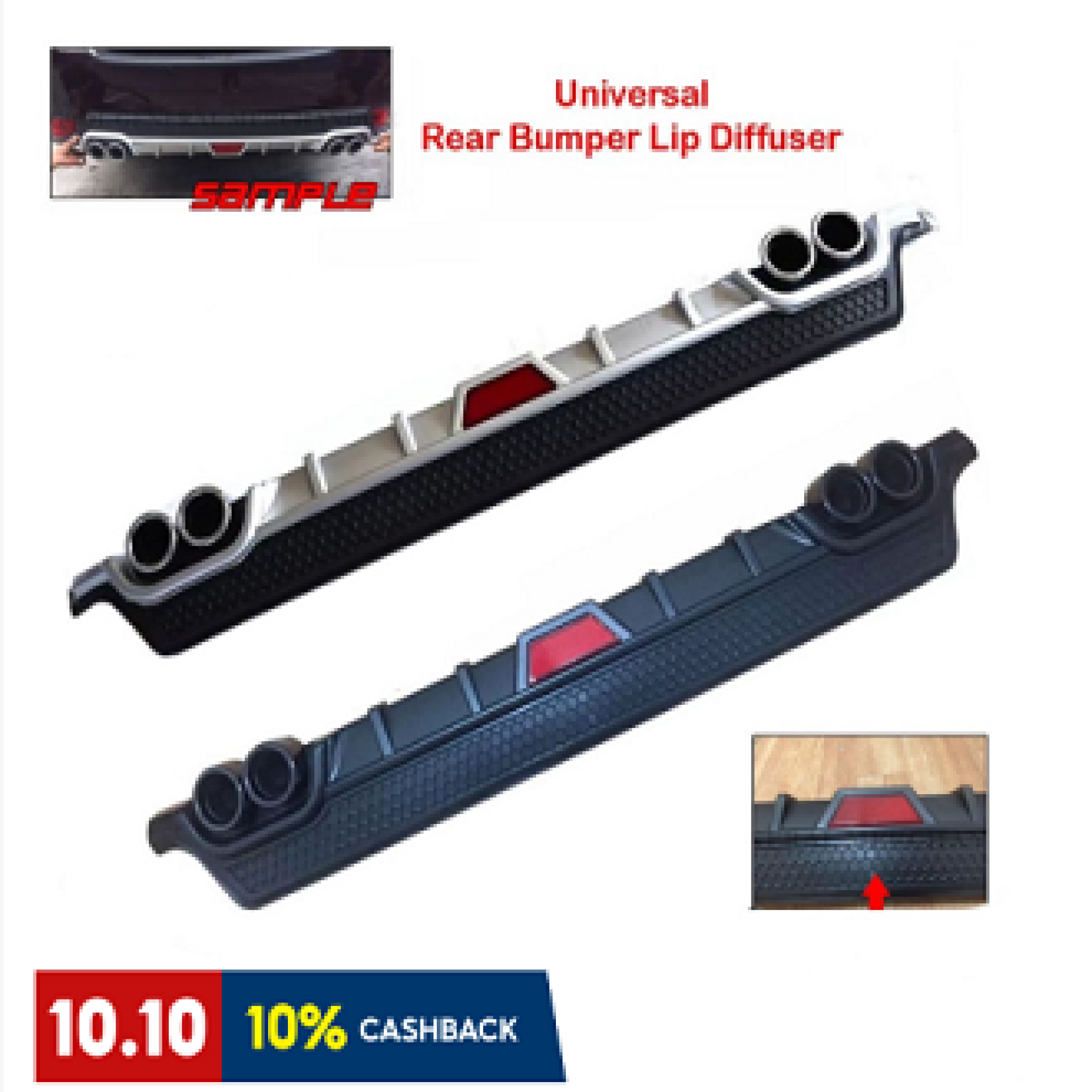 Rear Bumper Diffuser UNIVERSAL (Matte Black) | Shopee Philippines