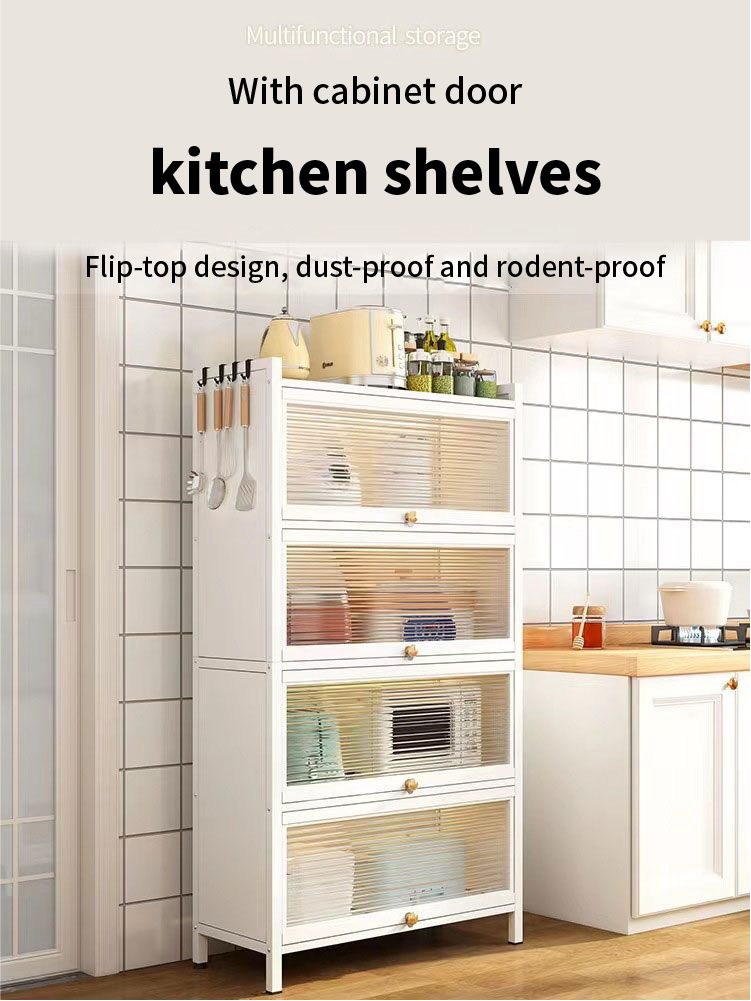 Kitchen Rack Dustproof Storage Cabinet Carbon Steel Multi-function Rack ...