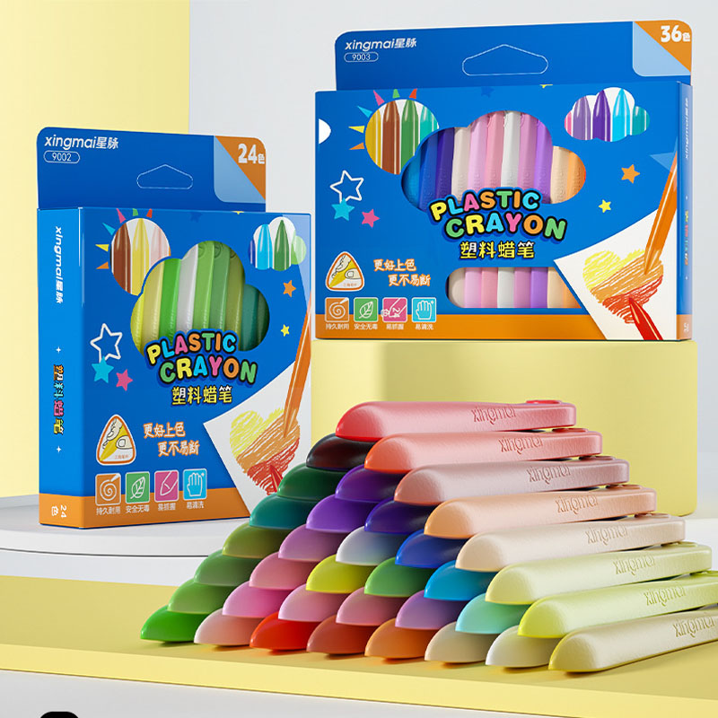 12/18/24/36Color Crayons Triangular Plastick Crayon Painting Safe Non ...