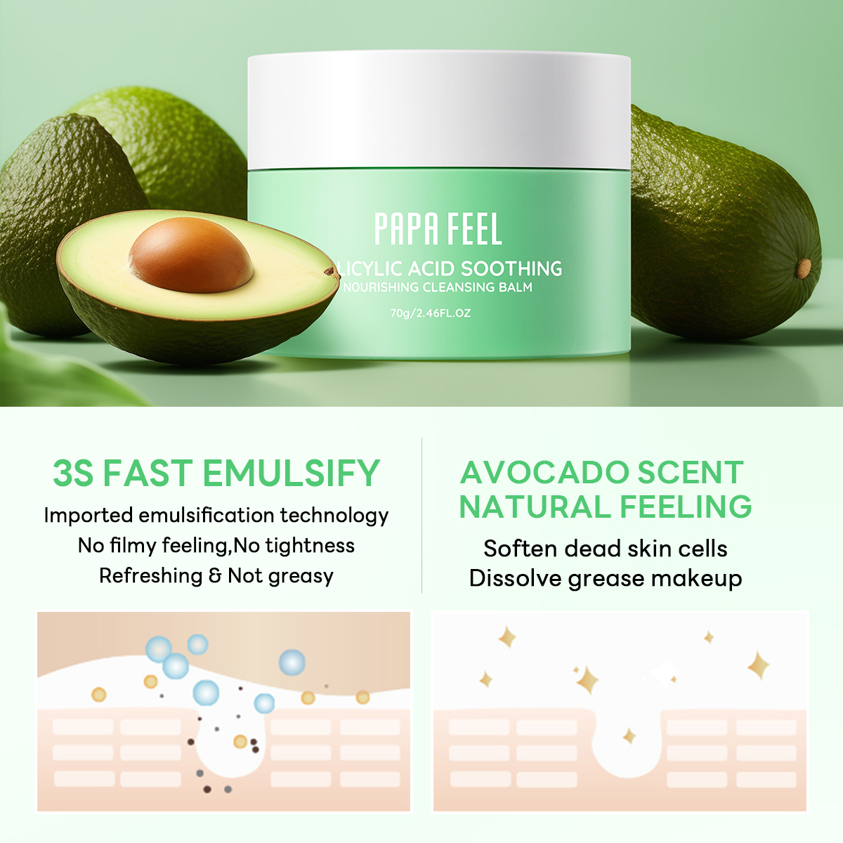 PAPA FEEL Salicylic Acid Refreshing Exfoliating Cleansing Balm Control ...