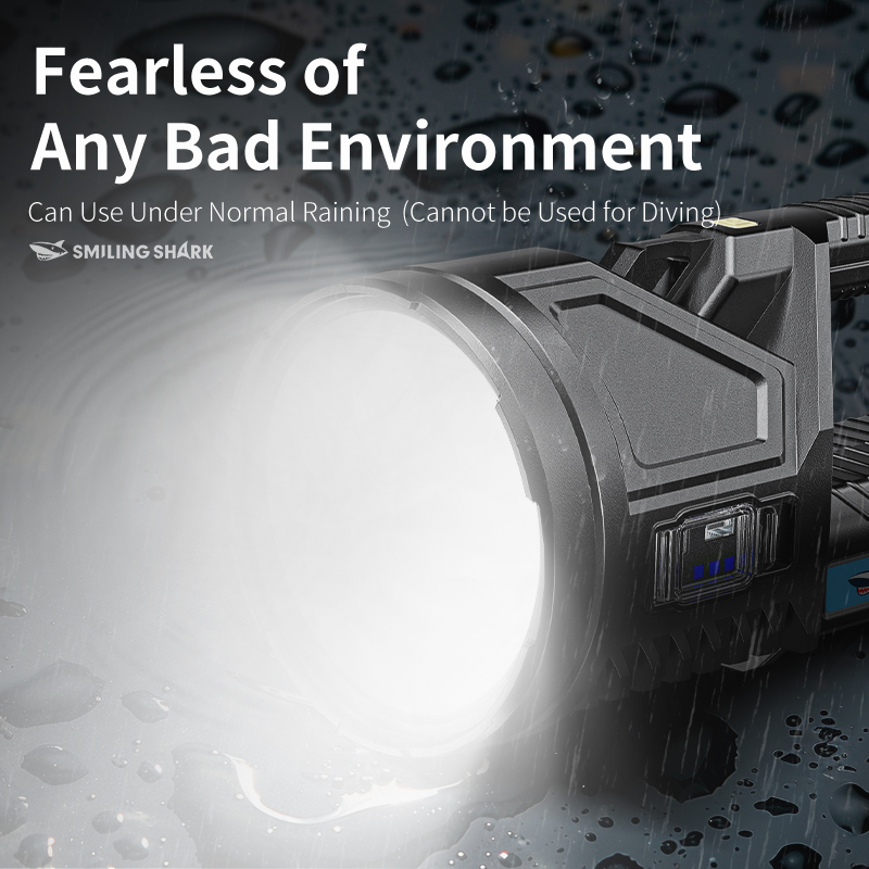 Smiling Shark ST5123 LED Flashlight Solar Searchlight 6Modes Type-c ...