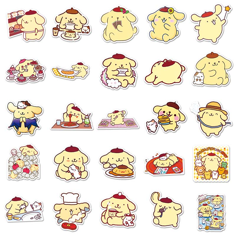 50pcs Sticker Sanrio Cute Pompom Purin Graffiti Decal DIY Cell Phone ...