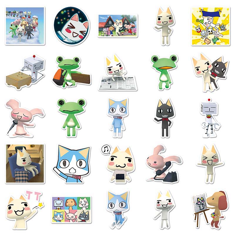 50pcs Cartoon Toro Inoue Cat Stickers Kawaii Waterproof Graffiti Vinyl ...