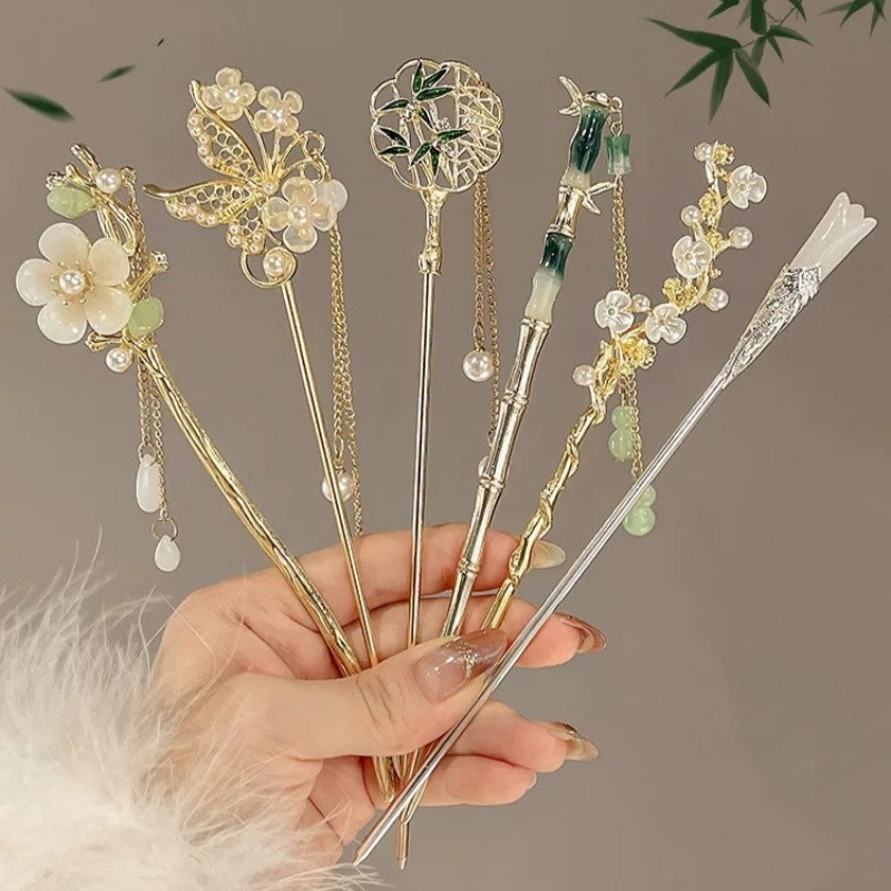 1pcs New Chinese Style Hairpin Tassel Step Shaking Actress Beautiful ...