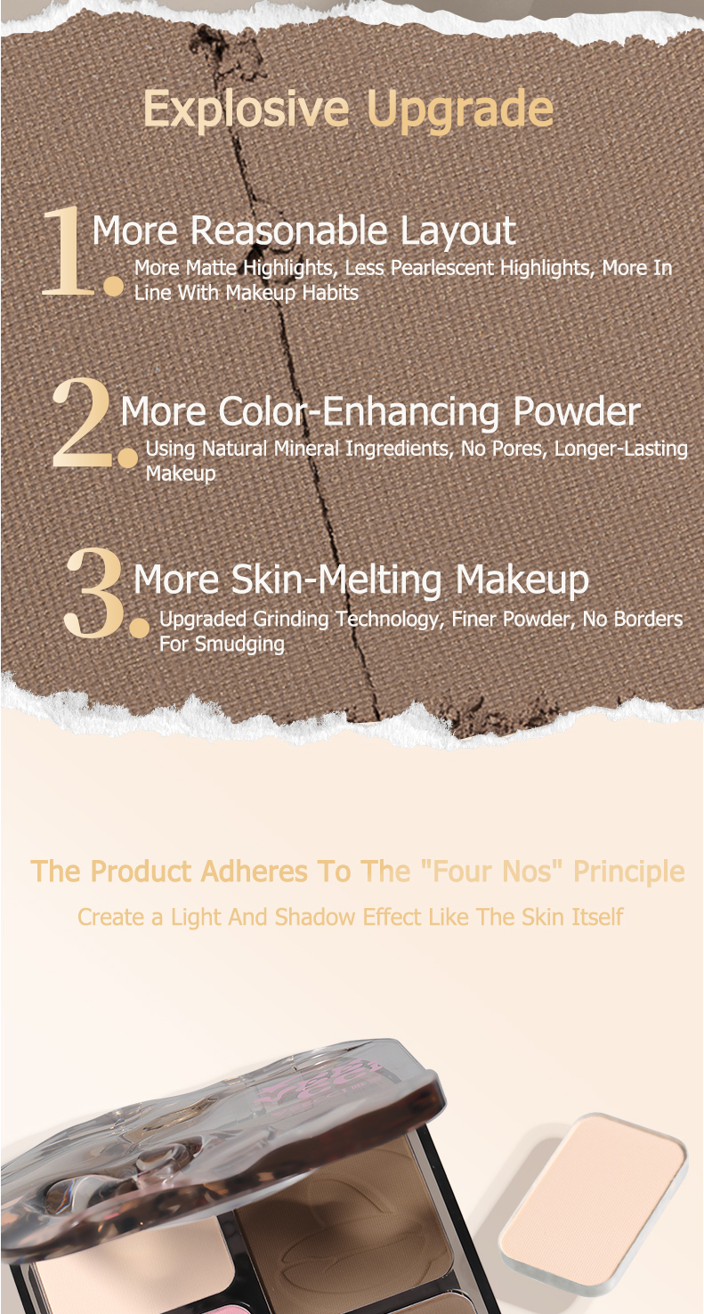 VEECCI Contour Highlight Palette Brightens Skin Tone Natural Long ...