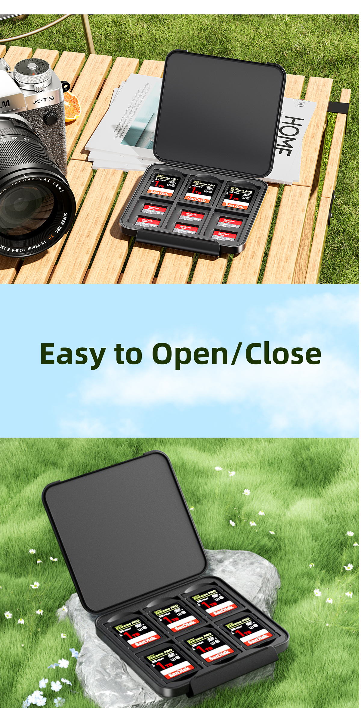 Llano Card Case Holder Water Resistant & Anti-Shock Memory Card Case ...