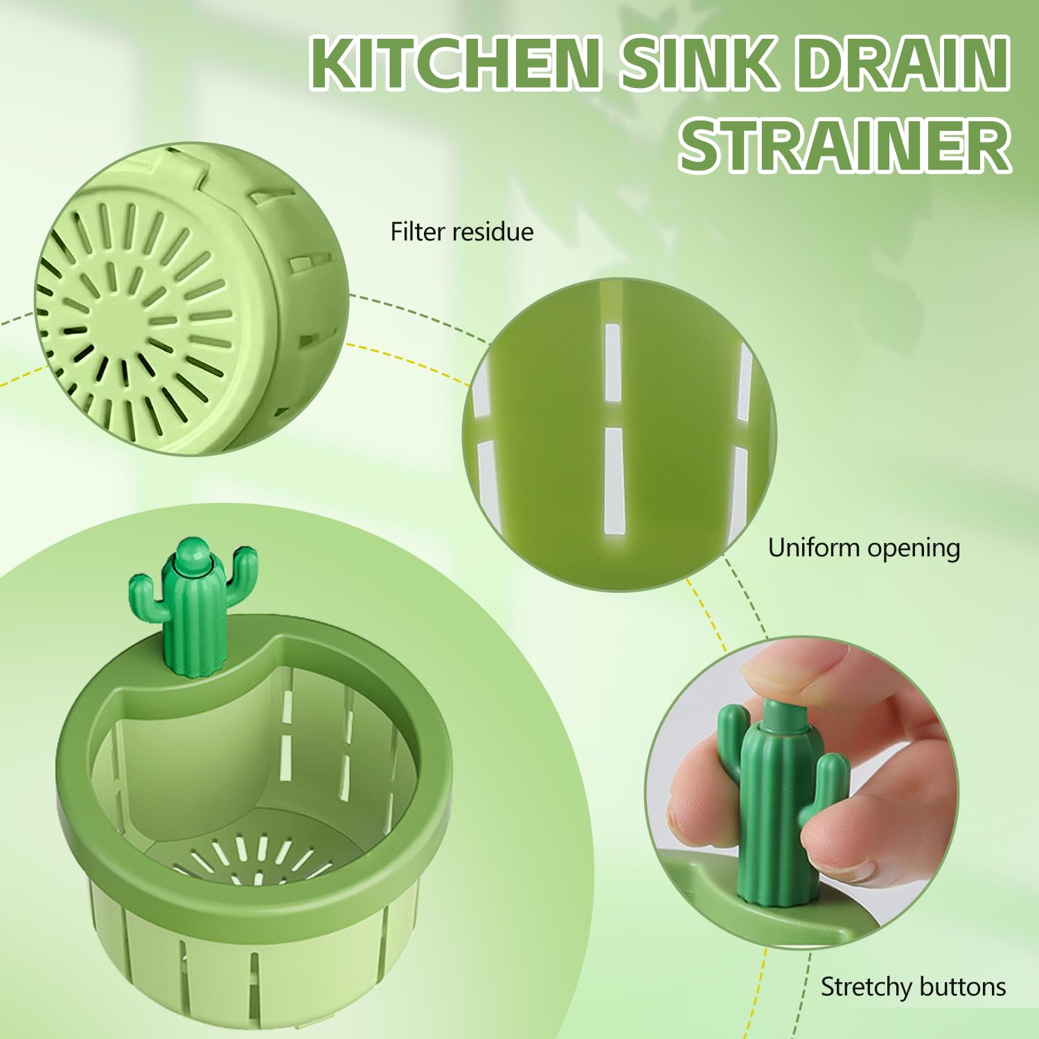 2pcs Cactus Kitchen Sink Strainer Kitchen Sink Wash Basin Filter Drain ...