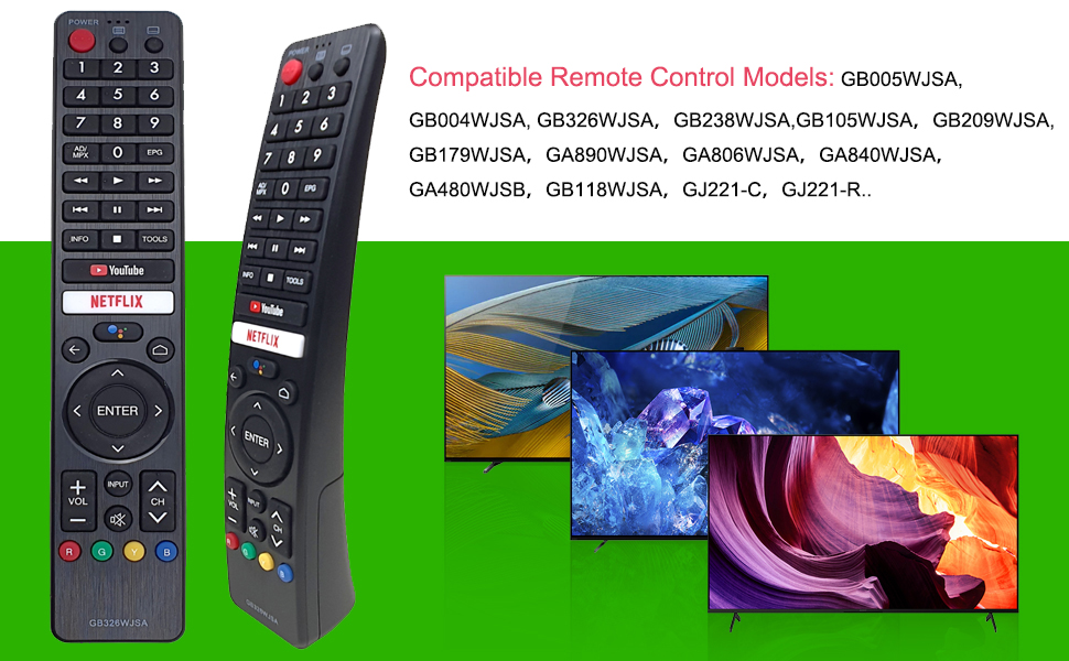 Replacement Remote Control for Sharp Youtube Netflix LED/Android Smart ...
