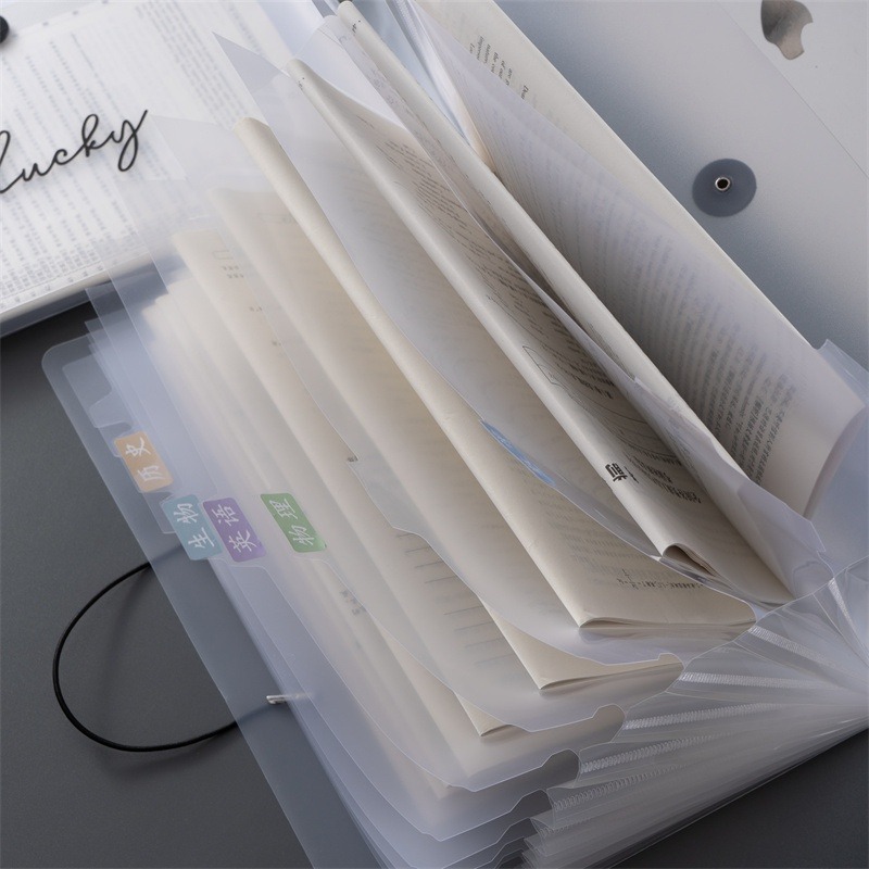 Long Expanding File Folder Document Storage Portable Clear File ...
