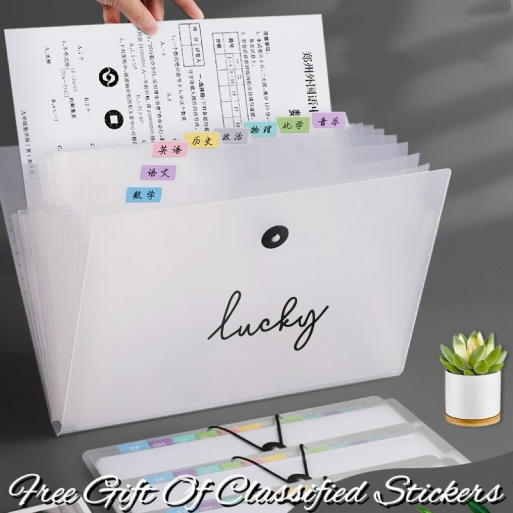Long Expanding File Folder Document Storage Portable Clear File ...