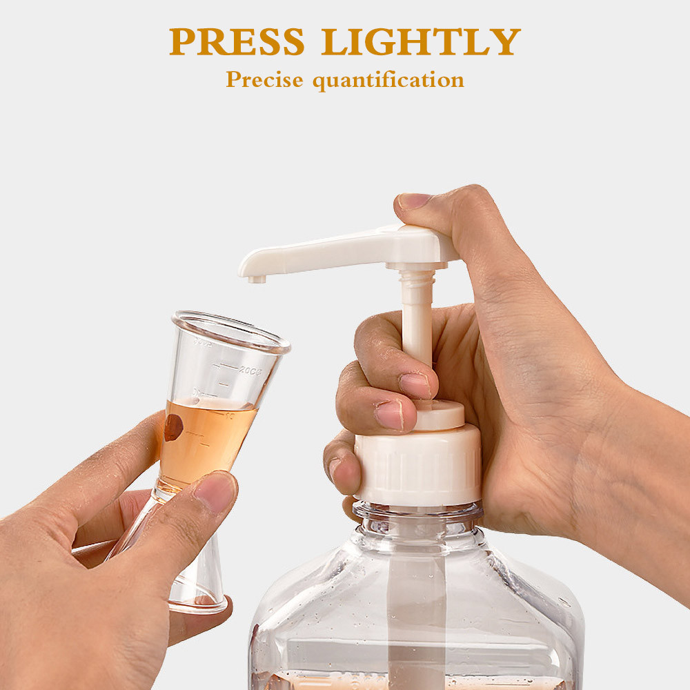 1600ML Sugar Pressure Bottle Plastic Fructose Squeeze Bottle Syrup Quantitative Pressure Head ...