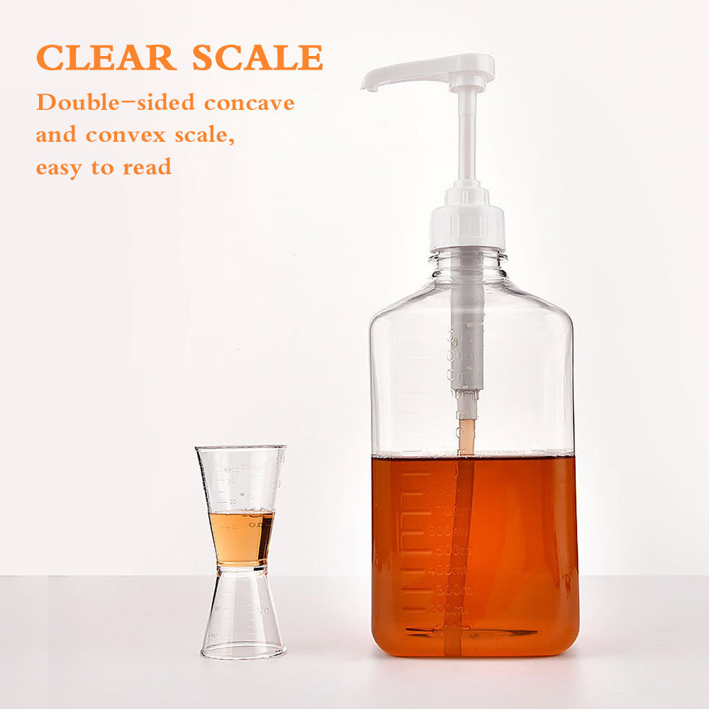 1600ML Sugar Pressure Bottle Plastic Fructose Squeeze Bottle Syrup Quantitative Pressure Head ...