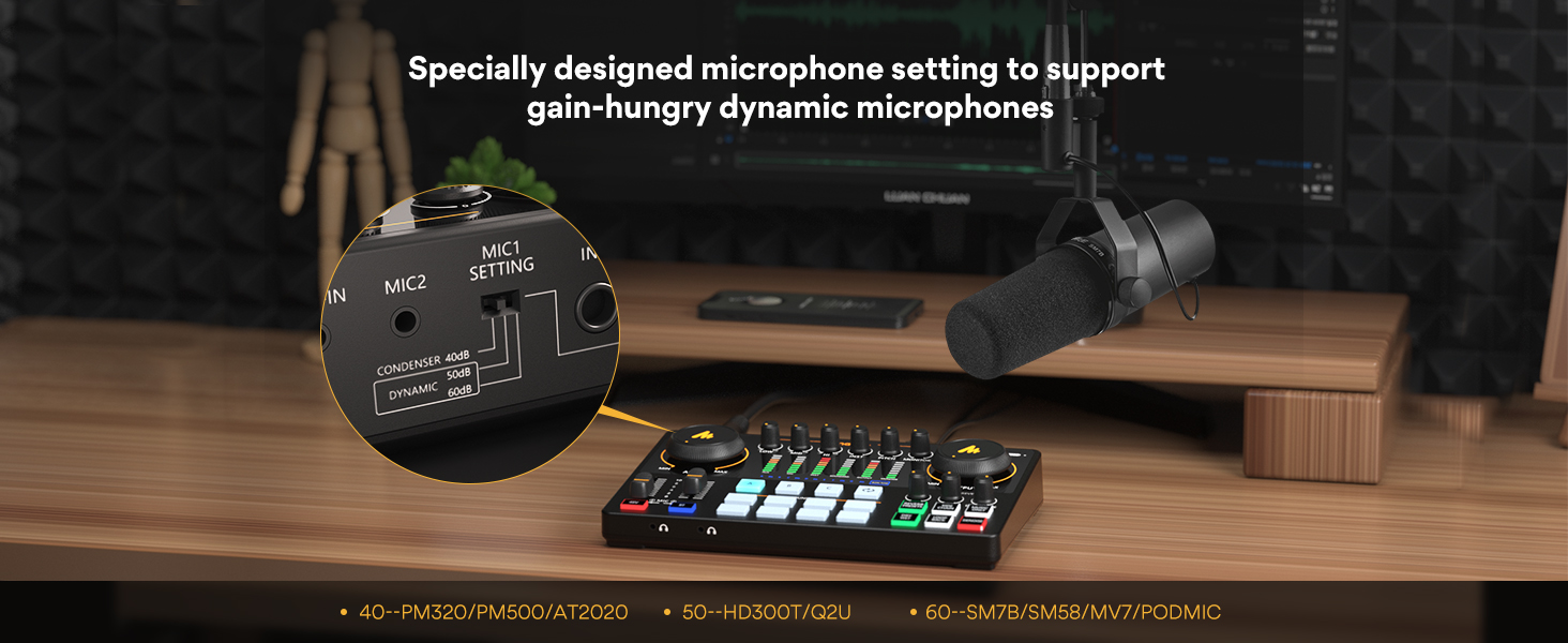 Maono AME2A Professional Sound Card Microphone Set Maonocaster Studio ...