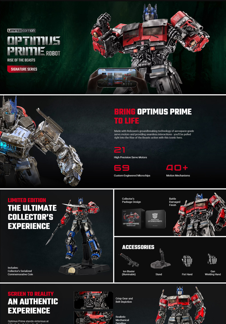 Robosen Optimus Prime Robot "Limited Edition" . intelligent robot ...