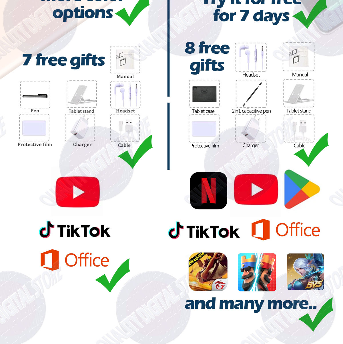 【8 Free Gift】NUMVIBE Tablet Android 10.1Inch Big Screen 5G Tablet WiFi ...