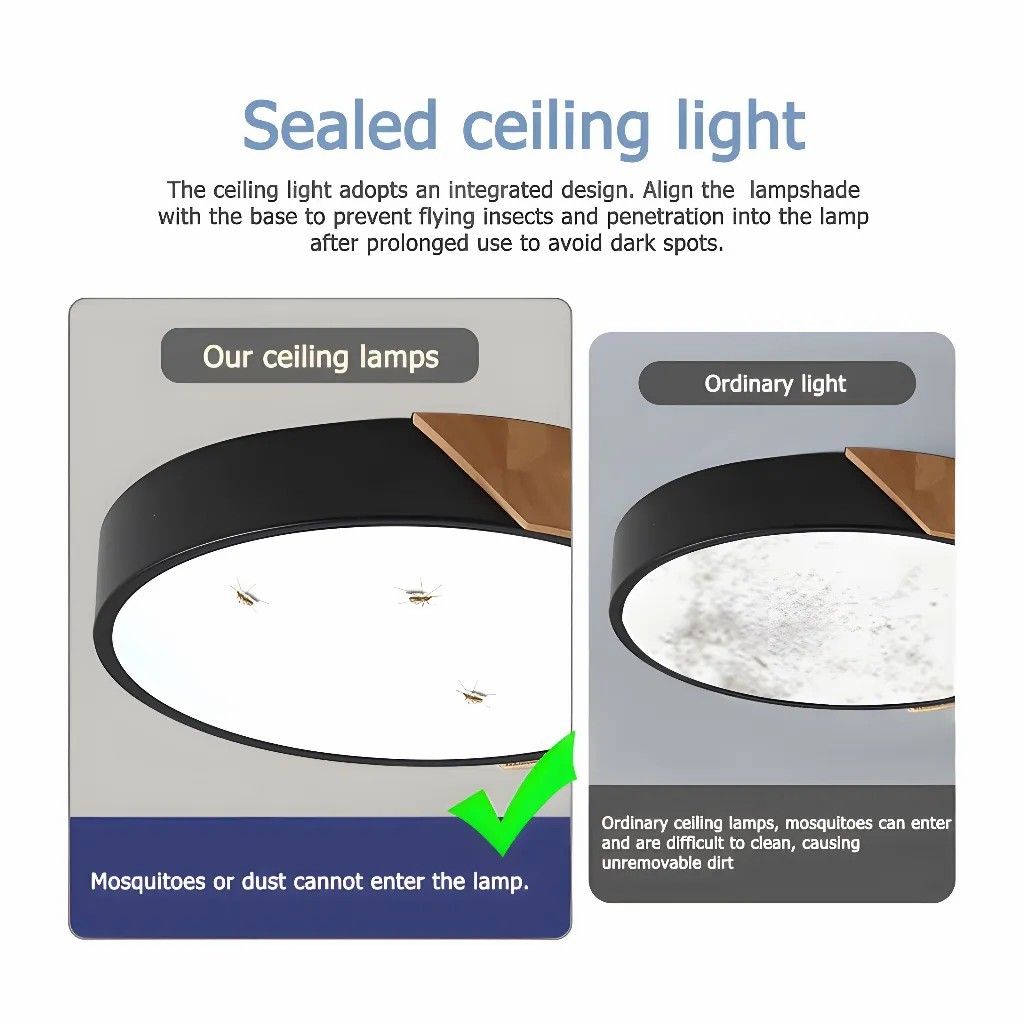 LED Tricolor ceiling light remote control dimming living room bedroom ...