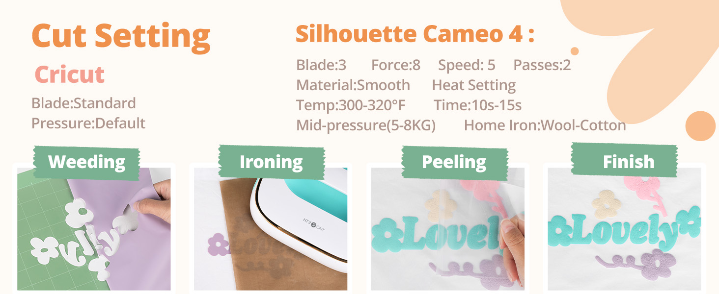 HTVRONT Puff Vinyl Heat Transfer 9Pcs 12"x10" Pastel Puff HTV Vinyl in ...