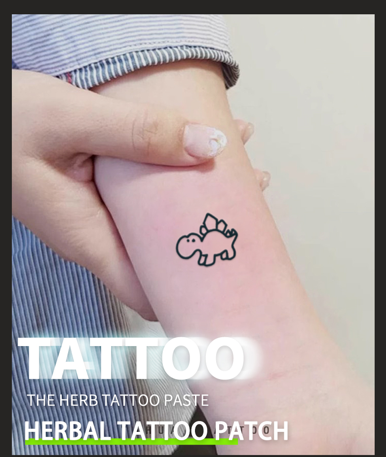 Cute Funny Dinosaur Herbal Tattoo Sticker Waterproof Lasting Female Arm ...