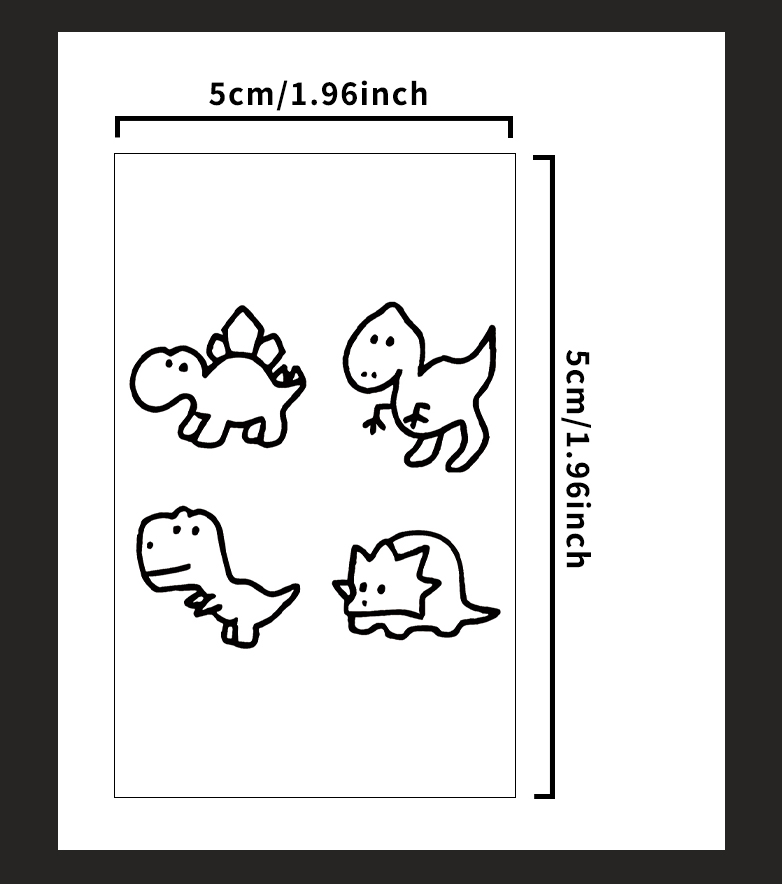 Cute Funny Dinosaur Herbal Tattoo Sticker Waterproof Lasting Female Arm ...