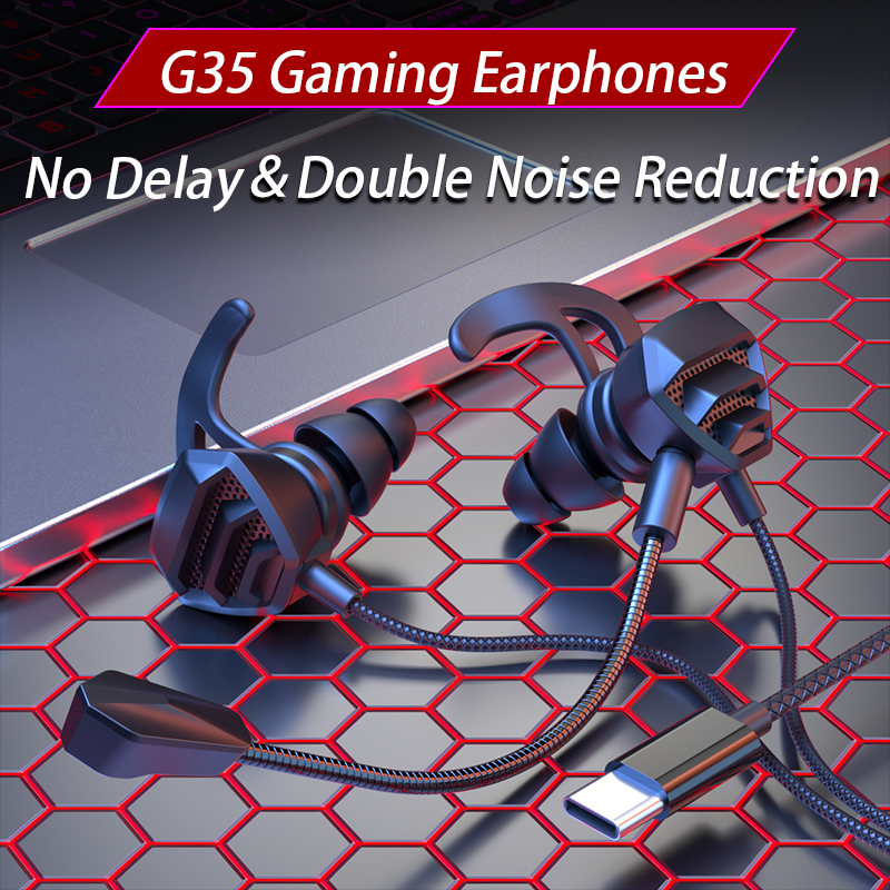 SPRISE G35 Gaming Earphone Wired Bass HD Call Earfon With Pluggable Mic ...