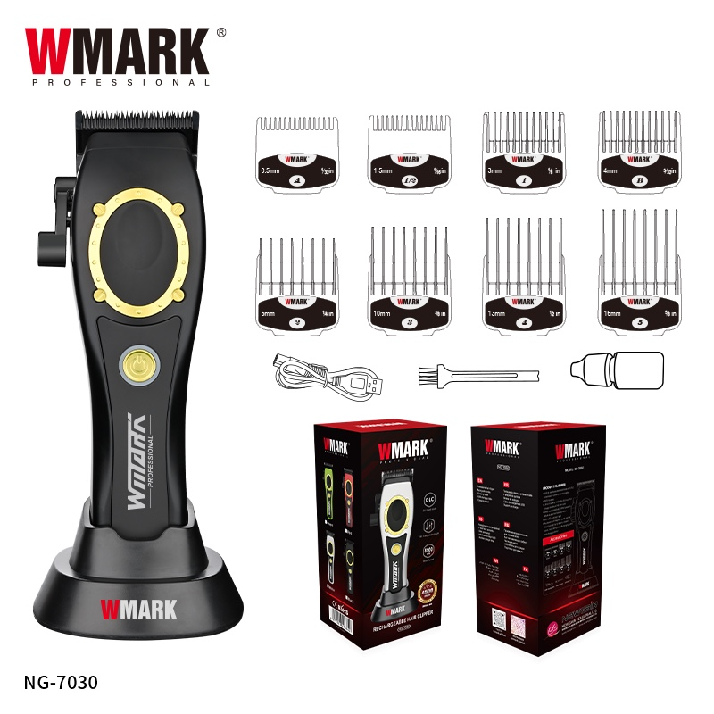 WMARK Professional Hair Clipper Oil Head Electric Clippers Rechargeable ...