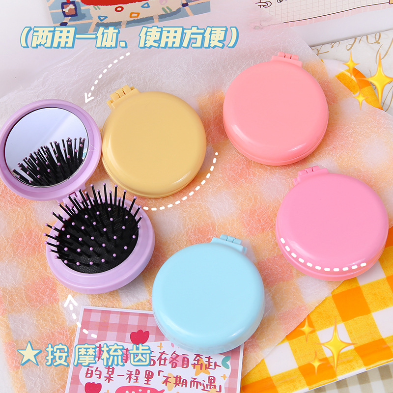 Folding mirror comb compact portable mini air cushion comb, female air ...