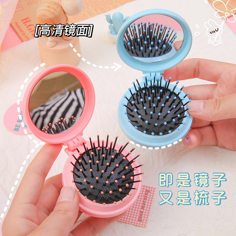 Folding mirror comb compact portable mini air cushion comb, female air ...