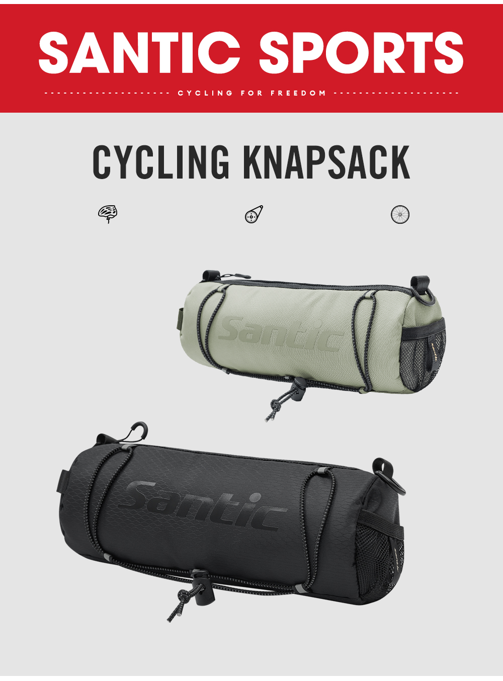 Santic Bike Handlebar Bag Small Handle Bar Handy Front Bags Storage ...